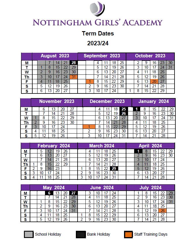 Nottingham Girls' Academy - Term Dates